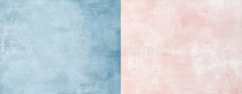 Light Blue and Pink Painted Canvas Background Forming a Two-tone Split ...