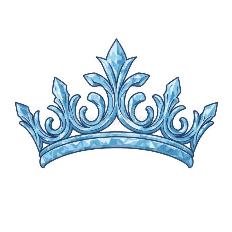 Light Blue Pixel Art Crown on White Background Stock Illustration ...