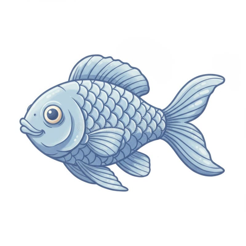 Light Blue Pixel Art Fish Illustration Stock Illustration ...