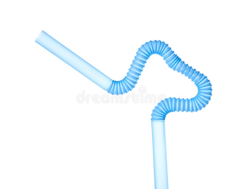Light Blue Plastic Cocktail Straw Isolated on White Stock Image - Image ...