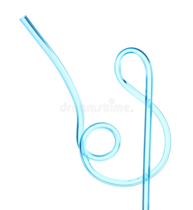 Light Blue Plastic Cocktail Tube Isolated on White Stock Image - Image ...