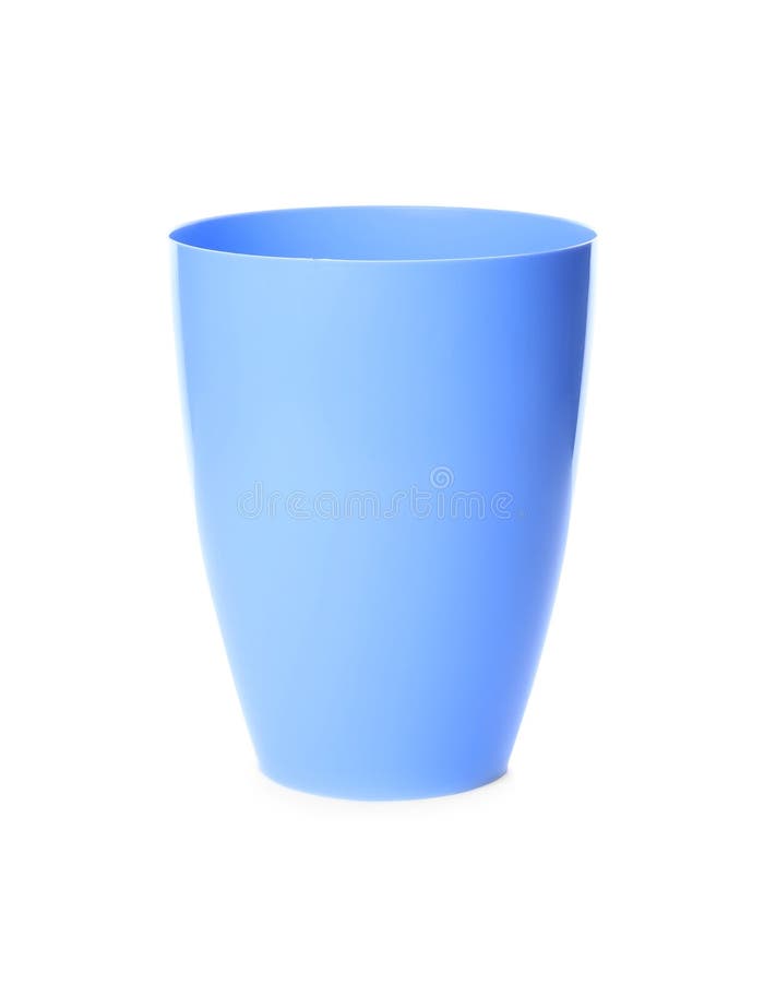 Light Blue Plastic Flower Pot Isolated Stock Photo - Image of ...