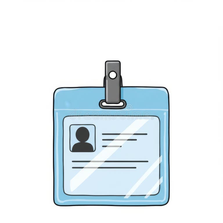 Light Blue Plastic ID Card Holder Illustration Stock Illustration ...