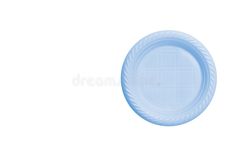 Light Blue Plastic Plate on a White Background Stock Image - Image of ...