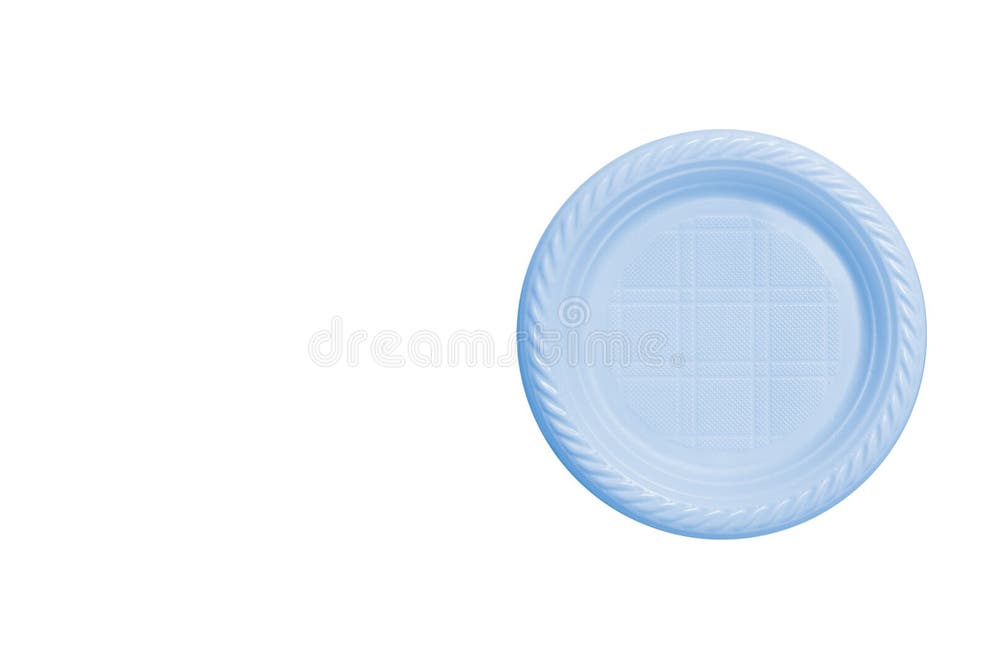 Light Blue Plastic Plate on a White Background Stock Image - Image of ...