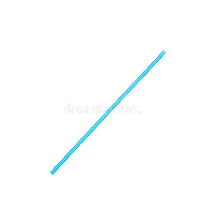 Light Blue Plastic Straw for Drink Isolated on White Stock Image ...