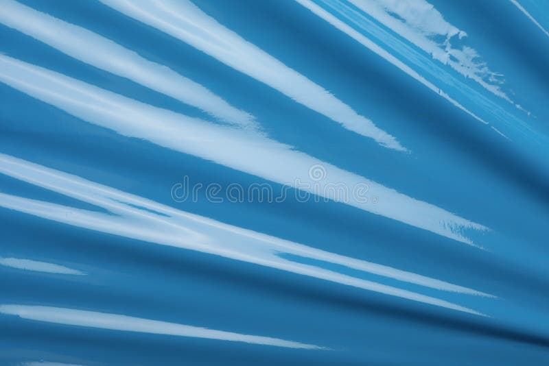 Light Blue Plastic Stretch Wrap Film As Background, Top View Stock ...