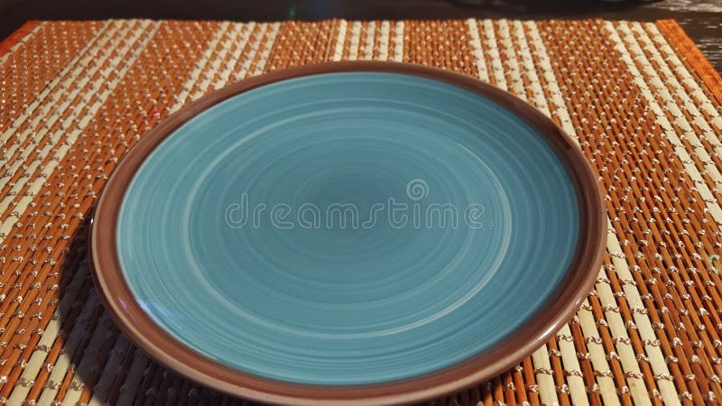 Light Blue Plate on the Table Stock Image - Image of ceramic, wheel ...
