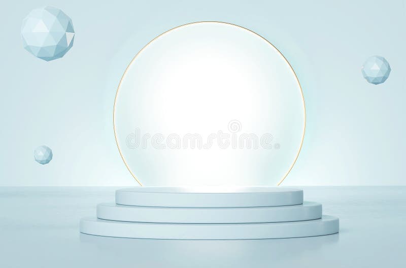 Light Blue Podium Pedestal Scene for Product Presentation Stock ...