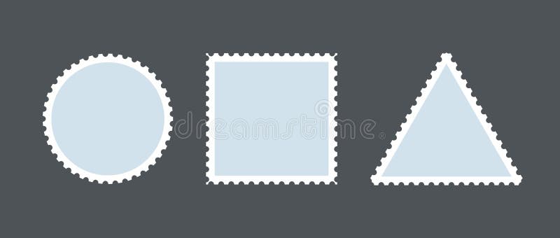 Light Blue Postage Stamp Set. Post Stamp Frames or Borders Stock Vector ...