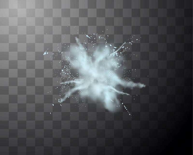 Light Blue Powder Explosion or Dust Burst with Smoke Realistic Vector ...