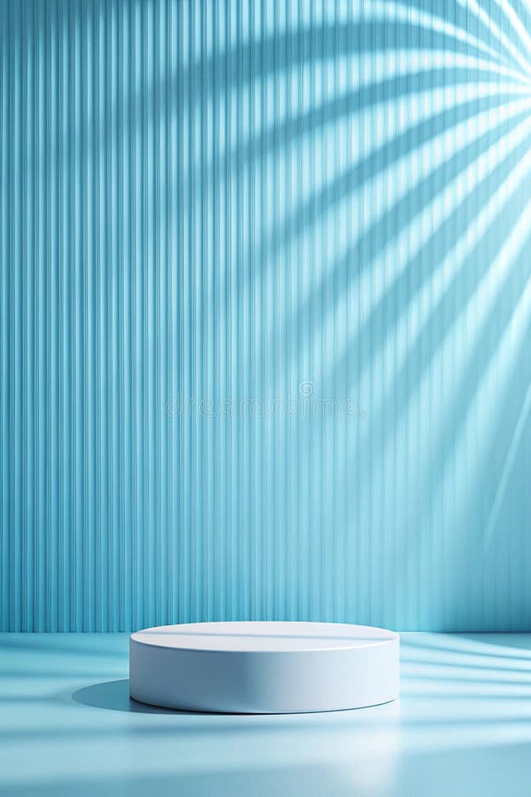 Light Blue Product Presentation Background with Light and Shadows Stock ...