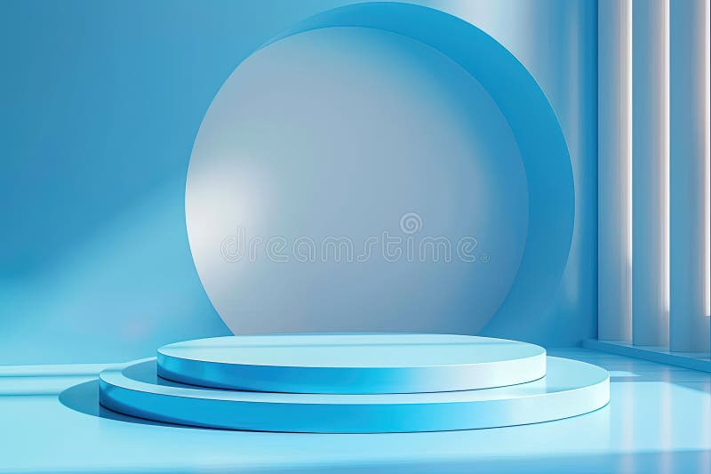 Light Blue Product Presentation Podium. Generative AI. Stock ...