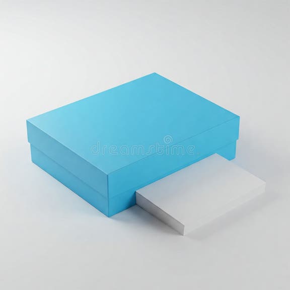 Light Blue Box Paper Stack (Generated with AI) Stock Illustration ...