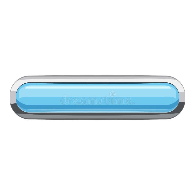 Sky Blue Rectangular Button Icon, Cartoon Style Stock Vector ...