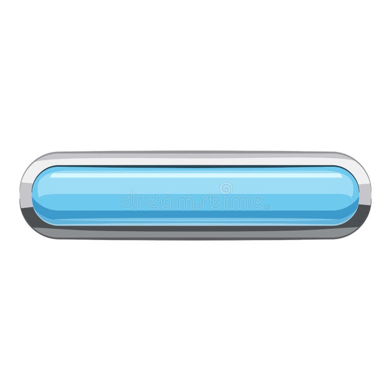 Light Blue Rectangular Button Icon, Cartoon Style Stock Vector ...