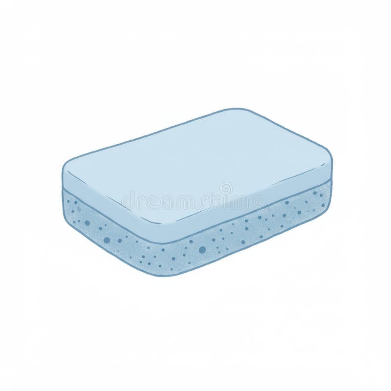 Light Blue Rectangular Cleaning Sponge Illustration Stock Illustration ...