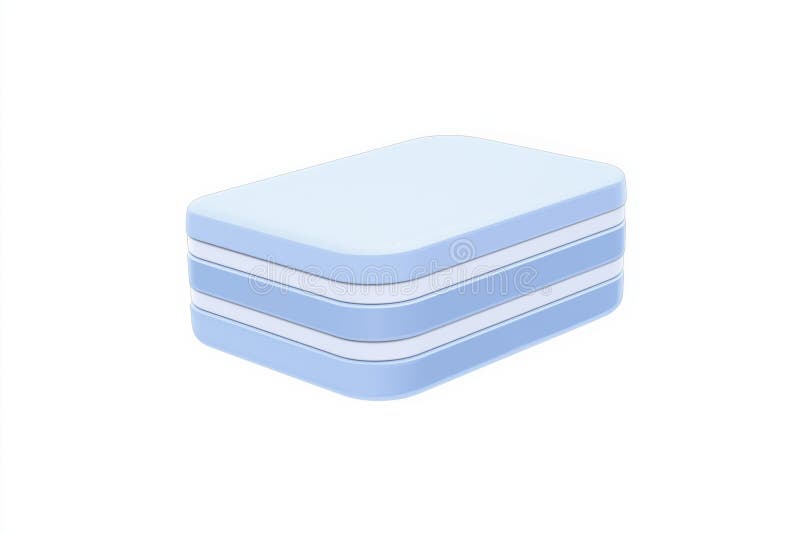 Light Blue Rectangular Object with White Stripes and Rounded Corners ...