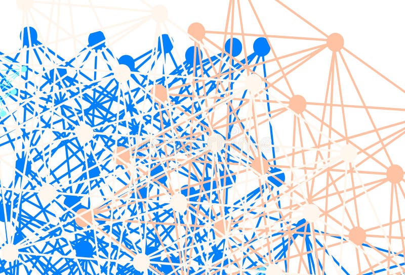 Light Blue, Red Vector Pattern with Artificial Intelligence Network ...