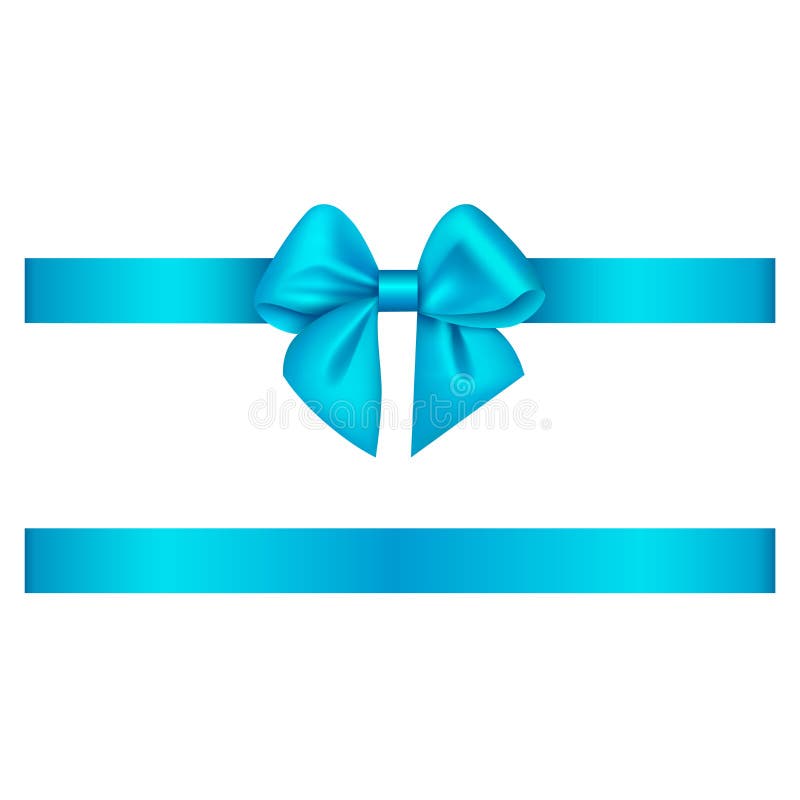 Blue Bow and Ribbon Illustration for Christmas and Birthday Decorations ...