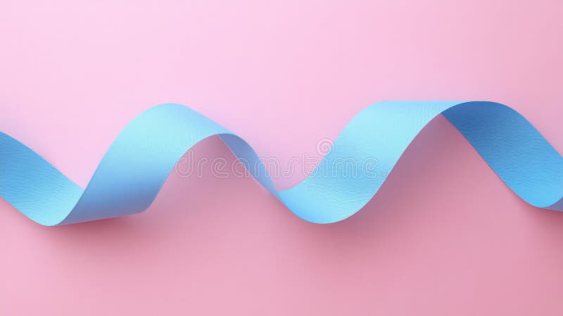 Light Blue Ribbon Curls on Pink Background Stock Illustration ...