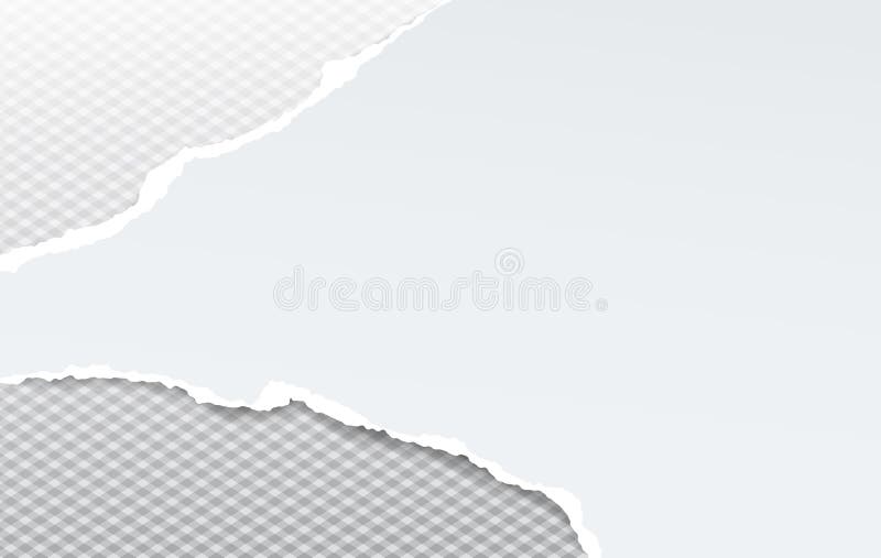 Light Blue Ripped Paper Strip for Text or Message on Squared Background ...