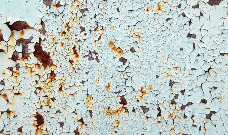 Light Blue Rust Metal Decayed Crumpled Sheet Wide Background. Stock ...