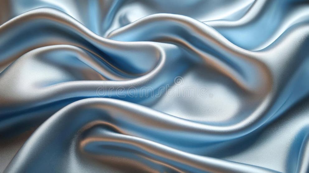 Light Blue Satin Fabric Waves Gently, Abstract Texture Background and ...
