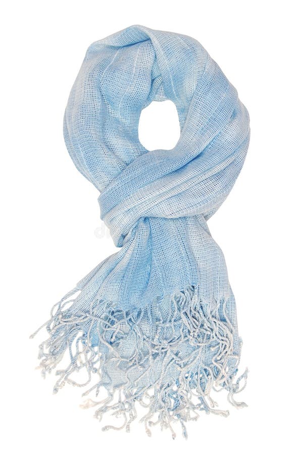 Light Blue Scarf with Fringe Stock Image - Image of accessory, crumpled ...