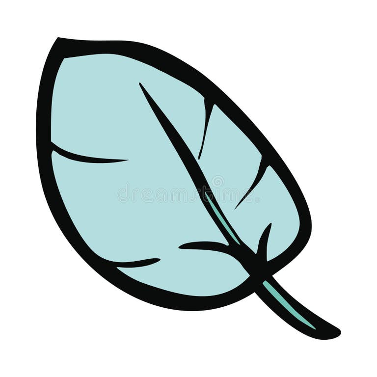 Light Blue Single Leaf. Vector Stock Illustration - Illustration of ...