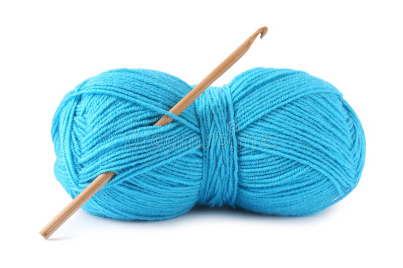 Light Blue Skein Yarn Crochet Hook Isolated White Stock Photos - Free ...