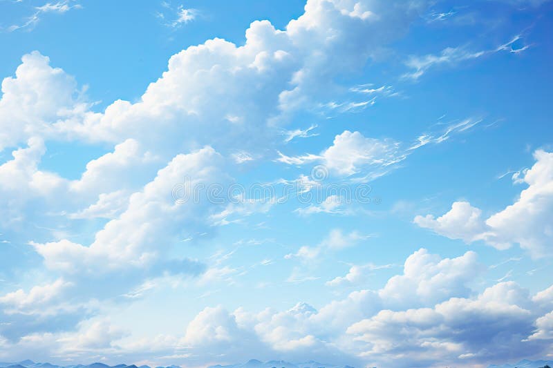 Light blue sky with clouds stock illustration. Illustration of haze ...