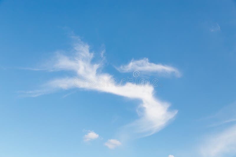 White Cirrus Clouds in Light Blue Sky. Cloudscape. Nature Background ...