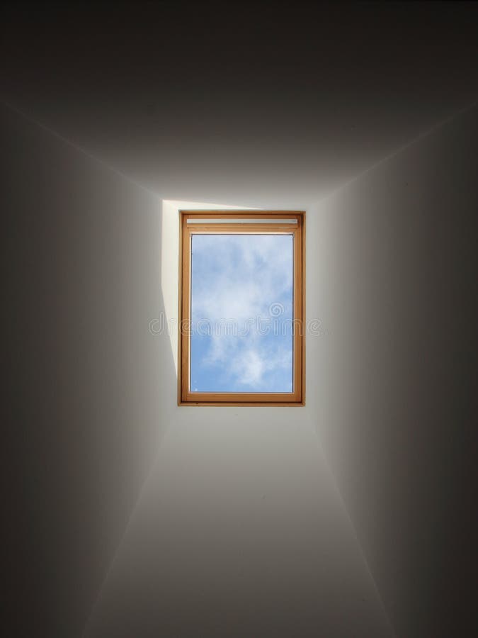 Light and Blue Sky from Roof Window Stock Image - Image of frame ...