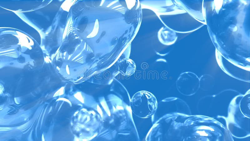 Light Blue Slime Gentle Elements Bg - Abstract 3D Illustration Stock ...