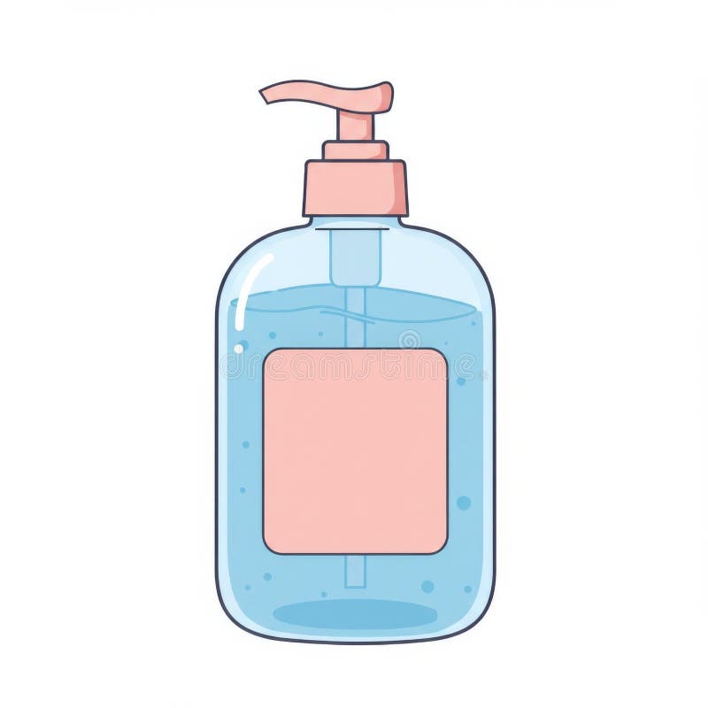 Light Blue Soap Dispenser with Pink Pump Stock Illustration ...