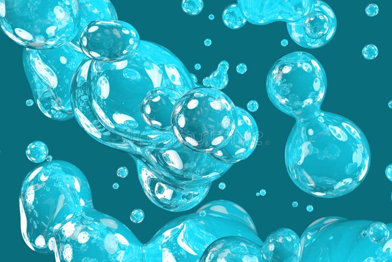 Light Blue Soap Shiny Bubbles Abstract Gradient Texture or Background ...