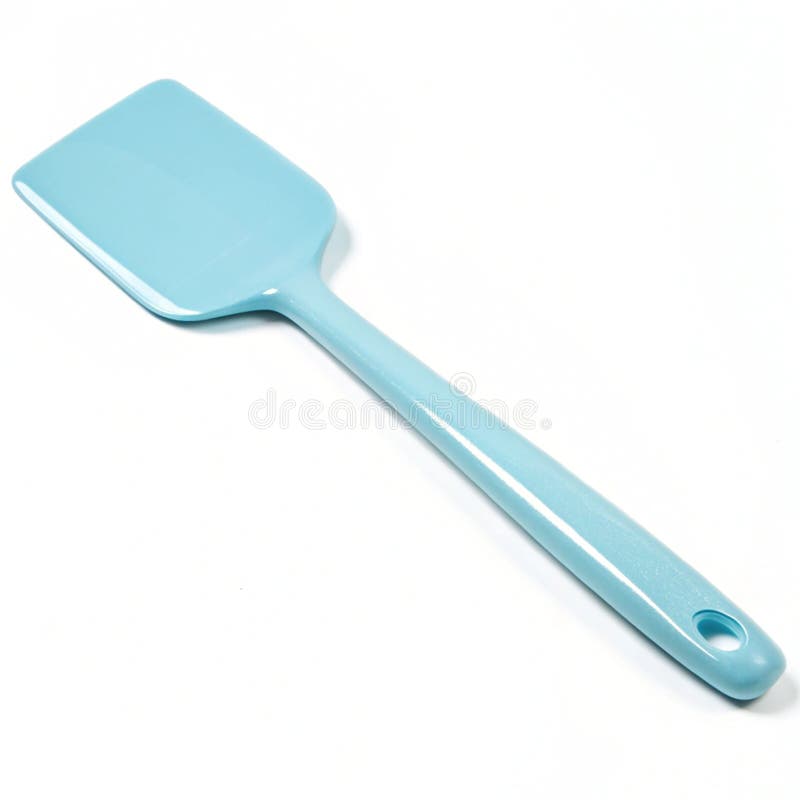 A Light Blue Spatula Isolated on White Background Stock Illustration ...