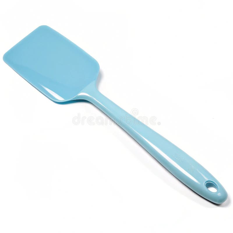A Light Blue Spatula Isolated on White Background Stock Illustration ...