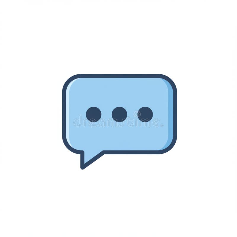 Light Blue Speech Bubble Icon with Rounded Corners and a Dark Blue ...