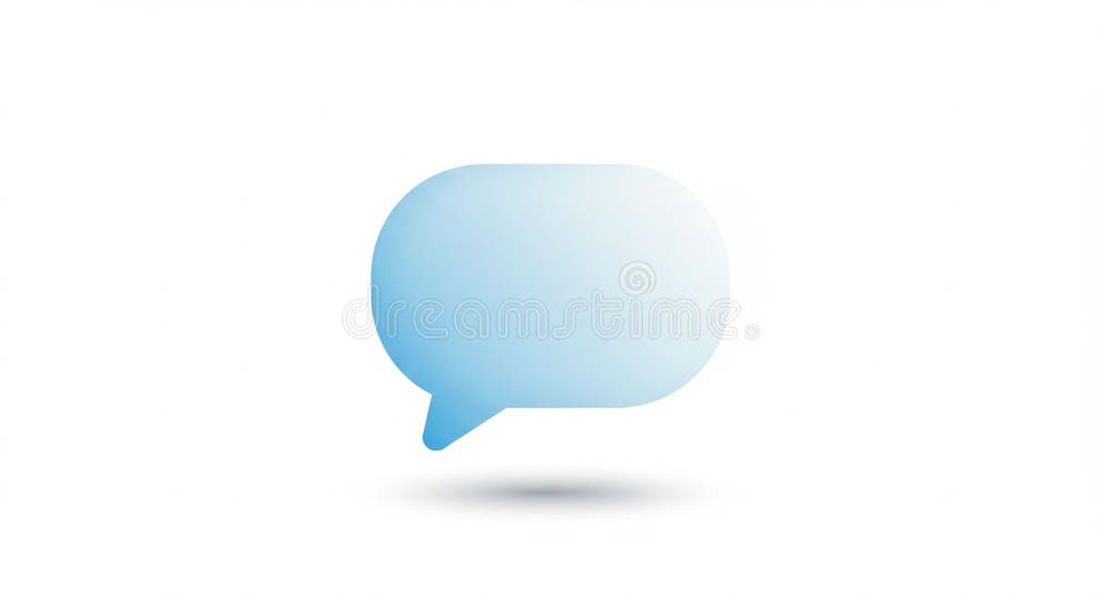 A Light Blue Speech Bubble with Rounded Edges and a Tail Pointing Left ...