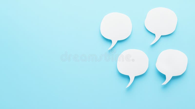 Light Blue Speech Bubbles for Discussions Stock Illustration ...