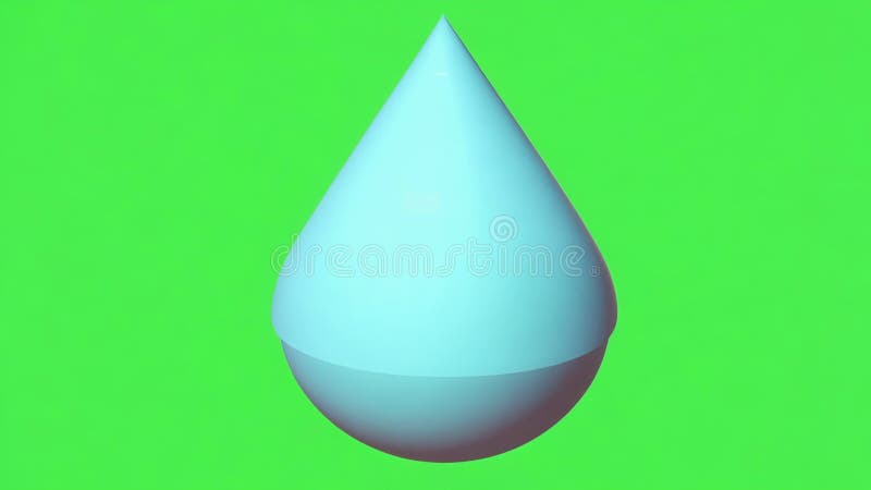 A Light Blue Sphere Seamlessly Changing into a Sharp Cone. Green Screen ...