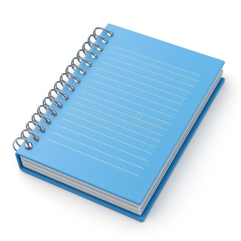 Blue Spiral Notebook, Blank Pages, Office Supplies Stock Illustration ...