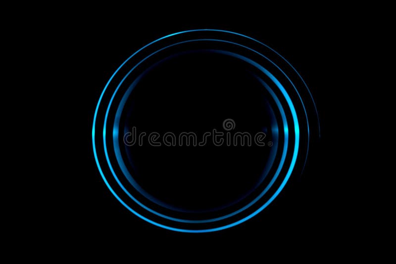 Light Blue Spiral with Circle Ring on Black Backdrop, Abstract ...
