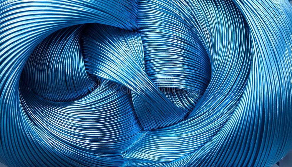 Light Blue Spiral Pattern Made of Multiple Wires on a Light Blue ...