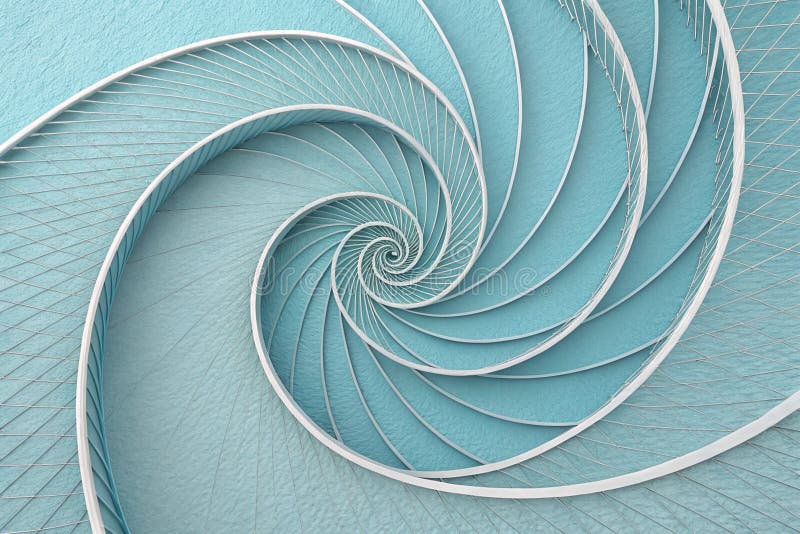 Light Blue Spiral Pattern Made of Multiple Wires on a Light Blue ...