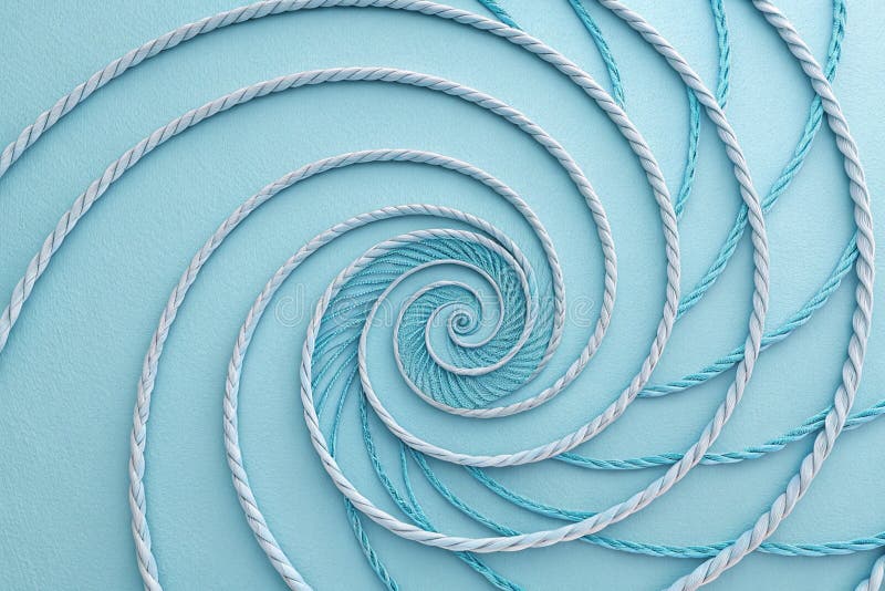 Light Blue Spiral Pattern Made of Multiple Wires on a Light Blue ...