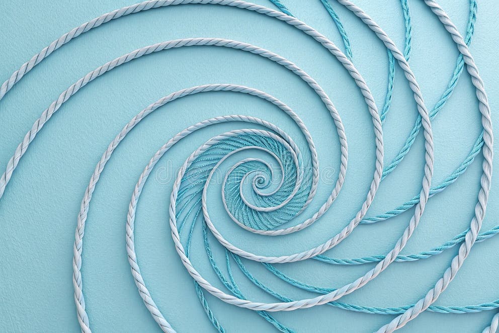 Light Blue Spiral Pattern Made of Multiple Wires on a Light Blue ...