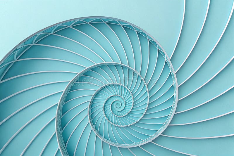 Light Blue Spiral Pattern Made of Multiple Wires on a Light Blue ...
